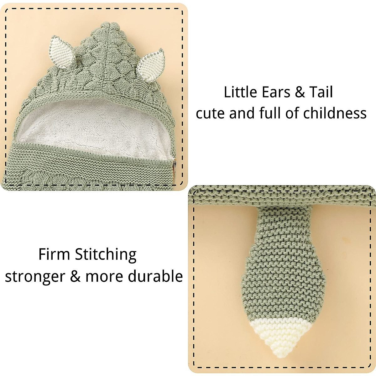 Opewod Unisex Infant Swaddle Blankets Soft Sleeping Bag Fleece Knit Stroller Wraps for Newborn Boys and Girls Warm