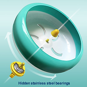 Hamster Silent Wheel, Super-Silent Small Animal Exercise Wheel Accessories, Quiet Hamster Running Wheels with Adjustable Stand for Hamsters,Gerbils,Mice,Small Pet 7in (Blue D)