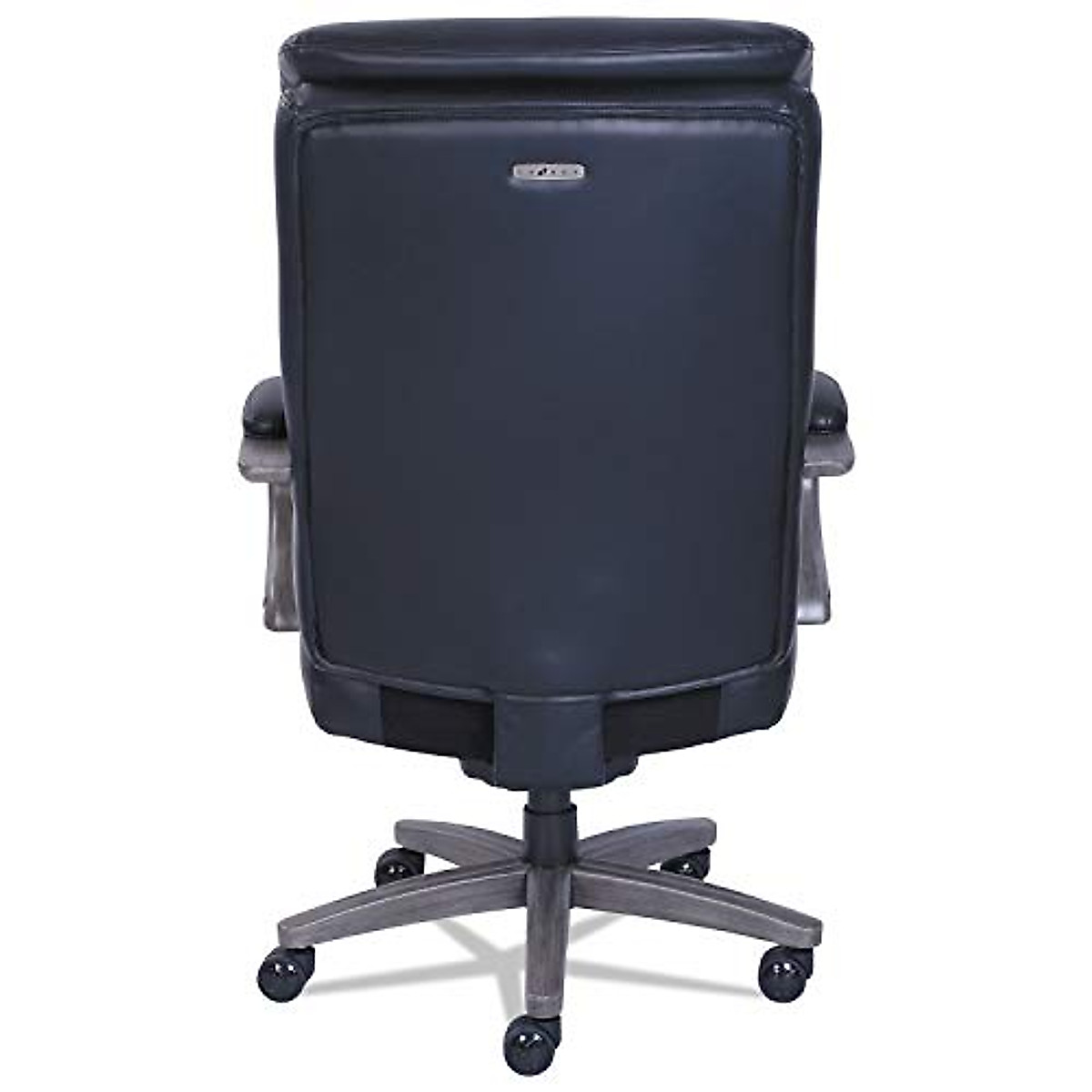 La-Z-Boy Woodbury Big/Tall Executive Chair, Supports Up to 400 Lb, 20.25" to 23.25" Seat Height, Black Seat/Back, Weathered Gray Base