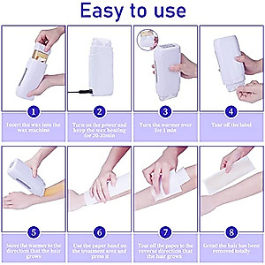 Roll on Wax Warmer for Hair Removal, Portable Wax Roller Heater, JAYWAYNE Electric Depilatory Waxing Roller for Men Women Waxup Roller for Travel, (Only Roller)