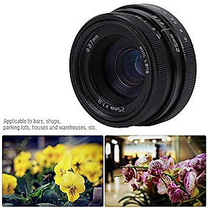 25Mm F1.8 Lens, CCTV C Mount Wide Angle Lens, 2.36 * 2.36 * 1.26 Black for Sony Nex Camera Indoor(Black)