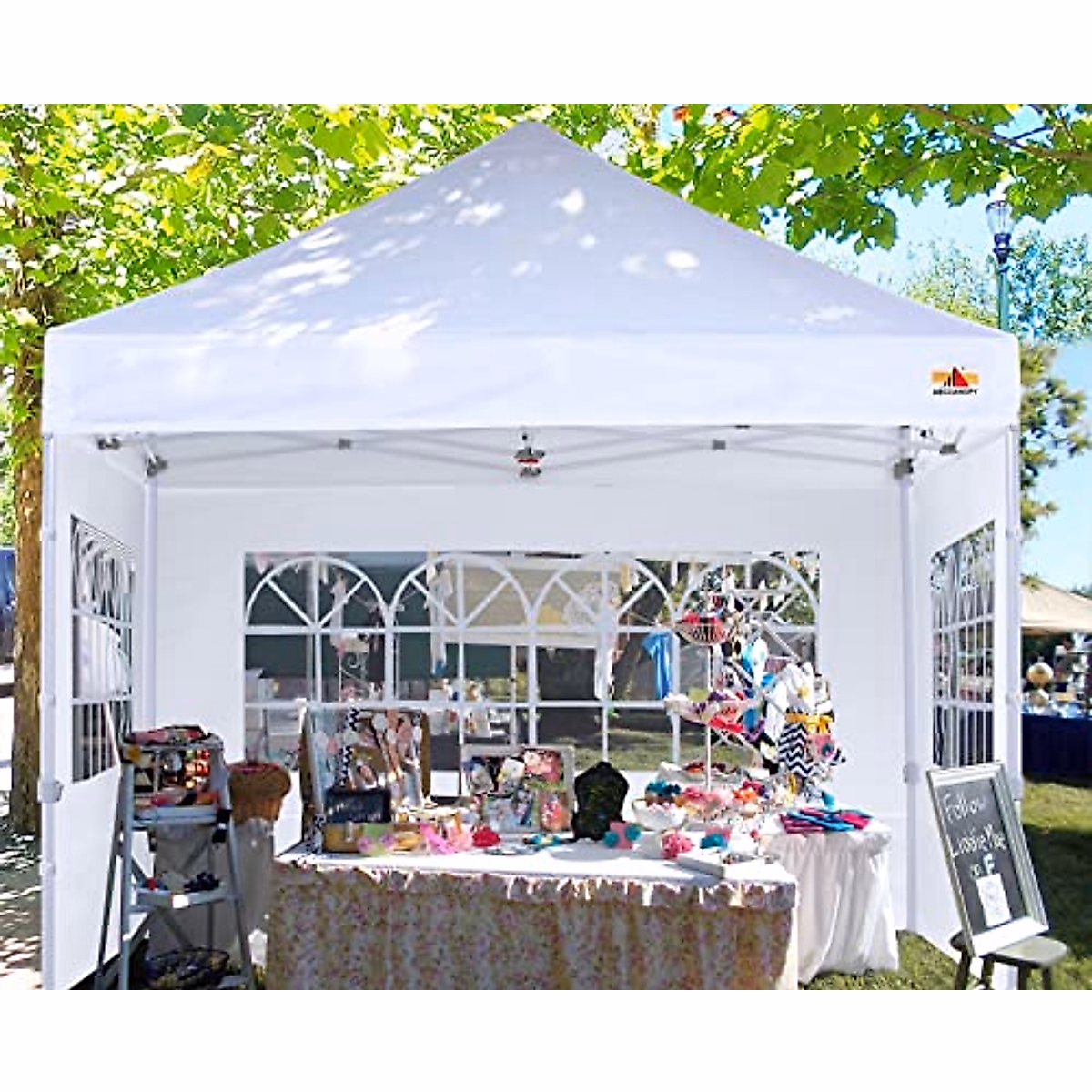 ABCCANOPY Outdoor Winter Gazebo 10x10, Premium Instant Pop Up Canopy Tent with Elegant Church Window,Snow and Rain Protection, Bonus Wheeled Bag,White