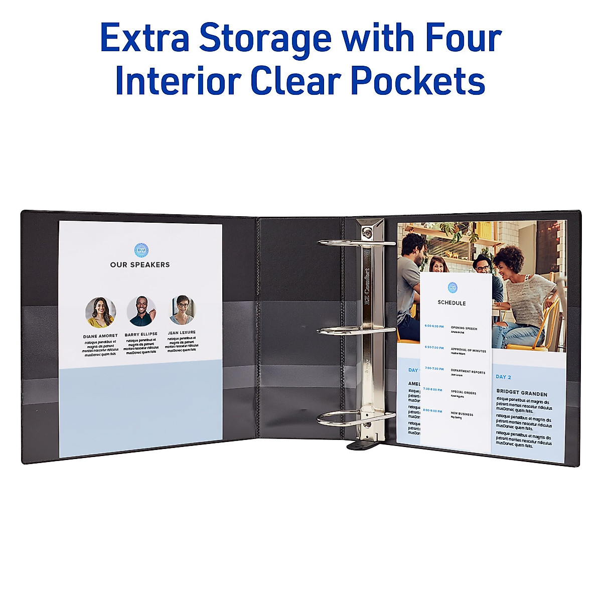 Avery Heavy-Duty View 3 Ring Binder, 4 Inch One Touch EZD Rings, 780-Sheet Capacity, 4.5 Inch Wide Spine, Customizable Clear Cover and Spine, 1 White Binder (79104)
