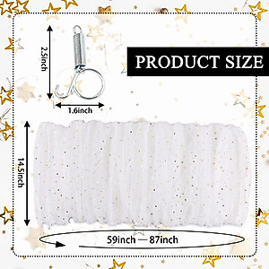 JULMELON 2PCS Bird Cage Seed Catcher Set, Adjustable Large Parakeet Cage Cover White Starry Sky Design - Universal Nylon Mesh Cover for Parakeet, Round and Square Cages with Spring Hook