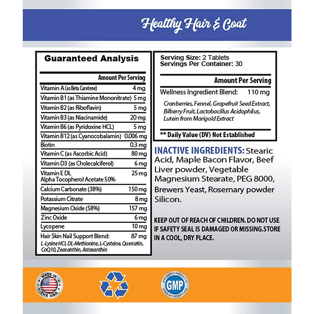 Pet Supplements cat healthy skin - PETS HAIR AND COAT COMPLEX - FOR DOGS AND CATS - ADVANCED BENEFITS - ITCH RELIEF - cat vitamin b12-1 Bottle (60 Tablets)