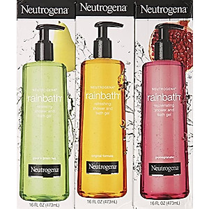 Neutrogena Rainbath Multi-pack of 3, 1 Original Formula, 1 Pomegranate and 1 Pear & Green Tea, 16 fl oz bottles