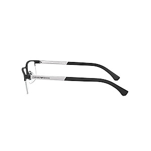 Emporio Armani Men's EA1041 Rectangular Sunglasses, Rubber Black/Demo Lens, 55 mm