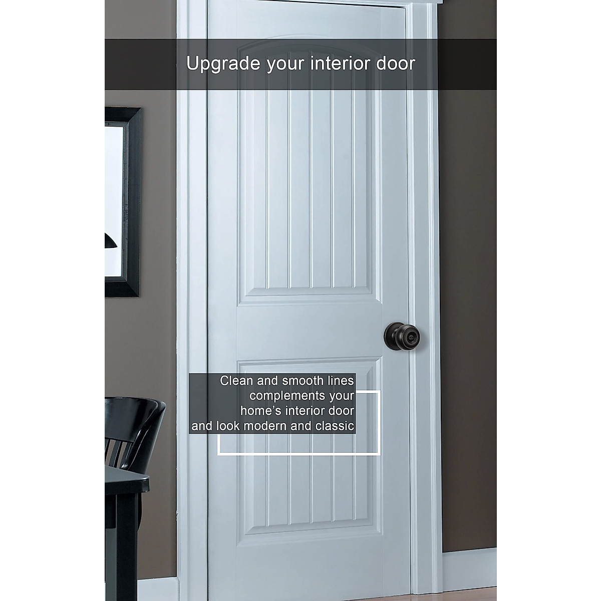 goldenwarm Oil-Rubbed Bronze Interior Door Knobs, Interior Door Knobs Bedroom, Bronze Door Knobs Privacy, Oil-Rubbed Bronze Finish Door Knobs Interior, Door Knobs Bulk(6 Pack, Oil-Rubbed Bronze)