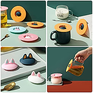 6 PCS Silicone Anti-dust Cup Lids - Food Grade Silicon Mug Cover Heat Resistant Mug Cap, Airtight Cup Cover Reusable Mug Suction Seal Cap for Coffee and Tea