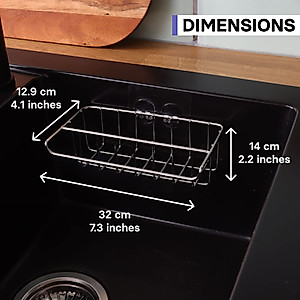 KINCMAX Adhesive Sink Organizer Sponge Holder+Dish Cloth Hanger, 2 in 1, Ideal for Removable Hanging Sink Caddy Brush Holder or Adhesive Sink Rack Dish Drainer, SUS304 Rust Proof,No Drilling