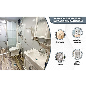 _20ft Expandable Container House | Prefab Expandable Foldable Homes | Portable Prefabricated 2 Bedroom, 1 Bath Living & Kitchen | Modular Steel Frame Home | Insulated and Easy Assembly [RED]