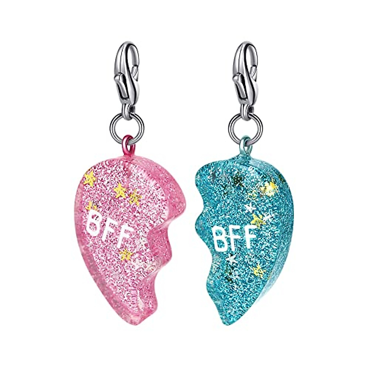 BGSHEMNI Best Friends Half Heart Pendant Necklace for Children, Kid's Best Friend Jewelry,Friendship Gift Girls BFF Necklaces-Love