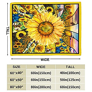 Sunflower Blanket Super Soft Flannel Throw Blanket Lightweight Fluffy Plush Fuzzy Cozy Soft Sofa Bed Blanket for Bedding Sofa and Travel 50"X60"