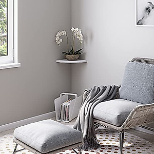 Ballucci Corner Shelf Wall Mount, Wood Floating Corner Shelf, for Bedroom, Living Room, Bathroom, Kitchen, Office, Kids Room, TV 12 x 12 inches, White