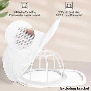Baseball Hat Washer, Baseball Cap Washing Cage, Hat Holder for Washing, Foldable Washing Hat Rack Protector Cage, Hat Washer Cage for Washing Machine (White)