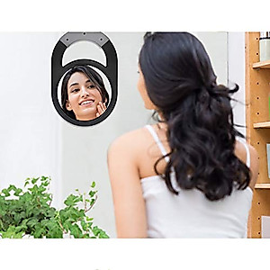 DEATTI Unbreakable Hand Mirror with Silicone Handle,Anti-Slip Handheld Mirror for Salon,Barber Shops,Travel,Makeup,Shaving,7.5" W x 11" L