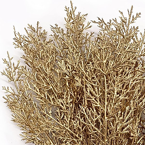 Gold Antlers Grass Artificial Plants Christmas Decoration, Faux Golden Twig Branches Plastic Fake Branch Plant for Xmas Party Home Garden Indoor Outdoor Wedding Table Centerpiece DIY Decor - 3 Pack