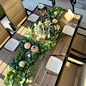 CQURE 20Pcs Eucalyptus Garland,Artificial Eucalyptus Leaves Faux Eucalyptus Garland Bulk Greenery Leaf Garland Table Runner Wreath Vines for Wedding Party Table Fireplace Bedroom Wall Room Decor