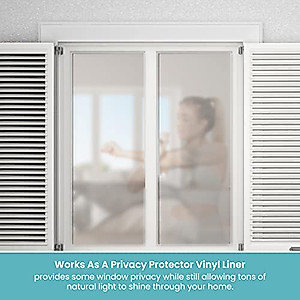 Con-Tact Brand Creative Clear Covering, Versatile and Self-Adhesive Shelf Liner, Semi-Transparent Privacy Film, Protective Clear Vinyl, 18'' x 20', Clear Matte