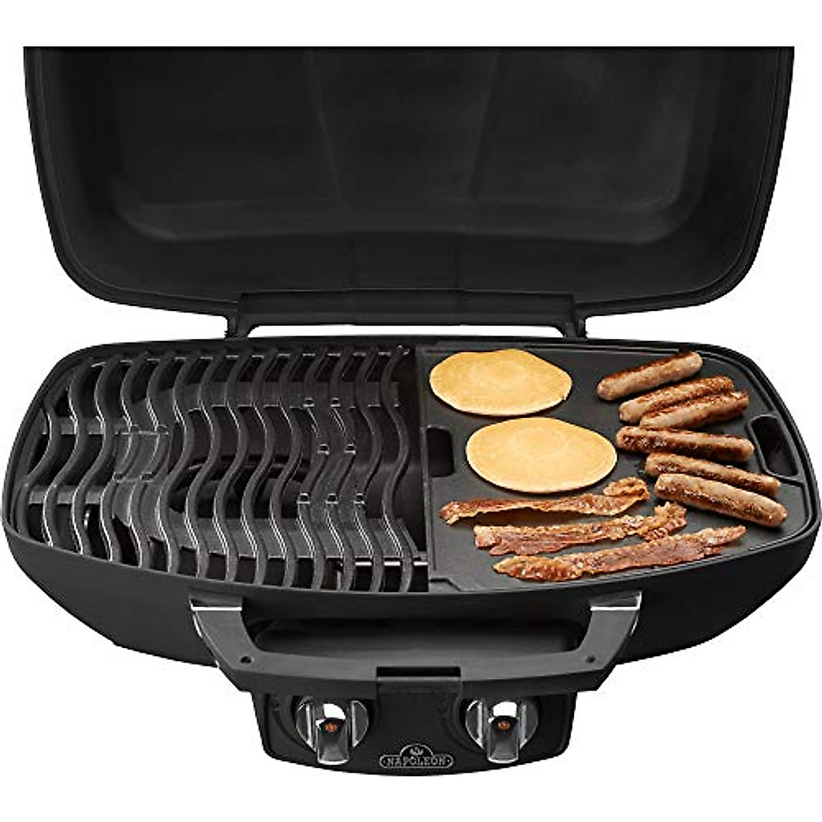 Cast Iron Reversible Griddle for all TravelQ™ 285 Series - 56080 - Napoleon Barbecue Grill Accessory, Fits All TravelQ™ 285 Series Portable Barbecue Grills, Cast Iron Griddle, Reversible, Non-Stick