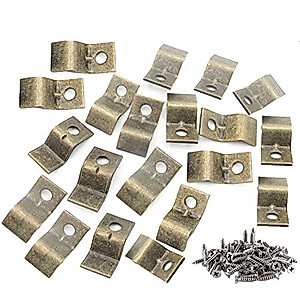 Table Top Fasteners with Screws, Desk Top Fasteners, Heavy Duty Table Top Connectors/Table Clips/Table Top Brackets, Set of 20 Packs (Include 20 Clips and 20 Screws)
