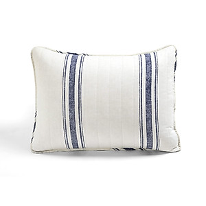 Lush Decor Farmhouse Stripe Reversible Quilt Set, 2 Piece Set, Twin XL, Navy - Twin Bedding Set - Dorm Decor - Striped Quilt For Kids Or Teens - Modern Farmhouse Bedroom Decor