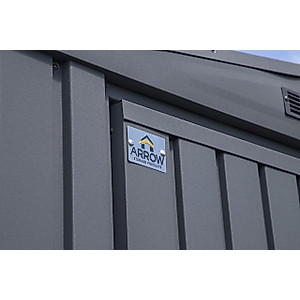 Arrow Shed Elite 14' x 12' Outdoor Lockable Gable Roof Steel Storage Shed Building, Anthracite