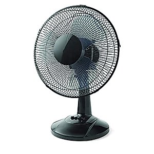 PELONIS Black 12" Oscillating 3-Speed Table Fan FT30-8MBB for Home and Office Whisper Quiet Operation (Renewed)(12", FT30-8MBB)