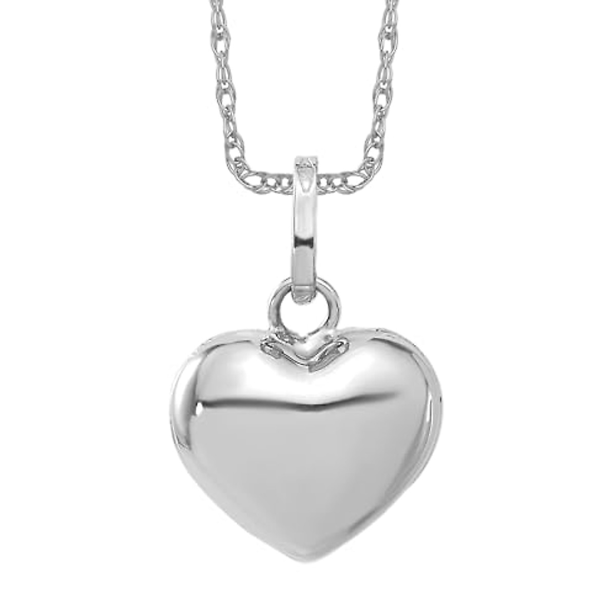 IceCarats 14K White Gold Heart Necklace Love Pendant Charm Only