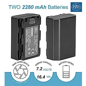 BM Premium 2 Pack of NP-FZ100 Batteries and Dual Bay Charger for Sony Alpha 1, FX3, a7C, a7S III, a6600, a7R IV, A7RIII, A7R3, a7 III, a7 IV, Sony Alpha A9, Alpha a9 II, Alpha 9R, A9R, Alpha 9S Camera