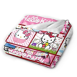 Kawaii Blanket for Kids & Adults, Ultra-Soft Cozy Flannel Fleece Throw Blankets, Smooth Warm Fuzzy Plush Blankets for Sofa Bed 60"x50"