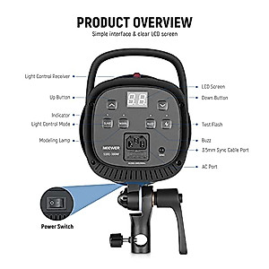 NEEWER 600W Photography Studio Strobe Flash Kit: 2xUpgraded S101-300W 5600K Monolight GN58 with Bowens Mount, 2xSoftbox, 1xRT-16 Trigger, 2xUmbrella, 1xReflector for Portrait Product Photo