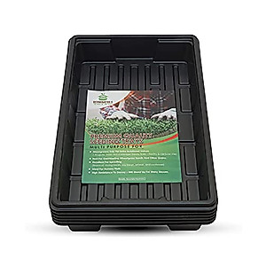 Germinator 6 Pack Premium Quality Seedling Trays, Microgreens Growing Trays, No Drain Holes, Heavy Duty, Durable Plastic, 1.5mm Thick, Plants Drip Tray, Best for Sprouting Vegetables and Wheatgrass