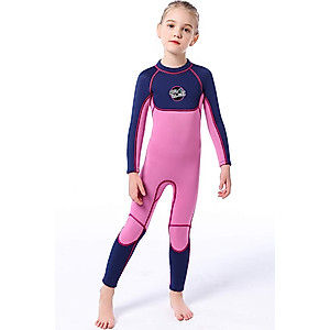 Cokarsey Girls 3mm Neoprene Full Wetsuit Back Zip for Snorkeling, Swimming, Diving