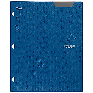 Five Star 2 Pocket Folders, 4 Pack, Stay-Put Folders, Plastic Colored Folders with Pockets & Prong Fasteners for 3-Ring Binders, 11” x 8-1/2”, Black, Red, Green, Blue (38049)