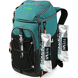 Arctic Zone Titan Deep Freeze 30 Can Insulated Backpack Cooler Bag with Ice Wall Packs, Pine