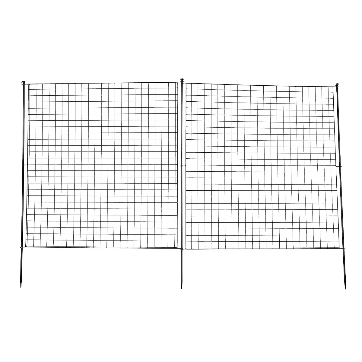 No Dig Metal Garden Fence 15ft (L) x 39in (H) Outdoor Animal Barrier Decorative Garden Fencing Border Animal Barrier 4 Panels + 1 Gate for Yard Patio, Black