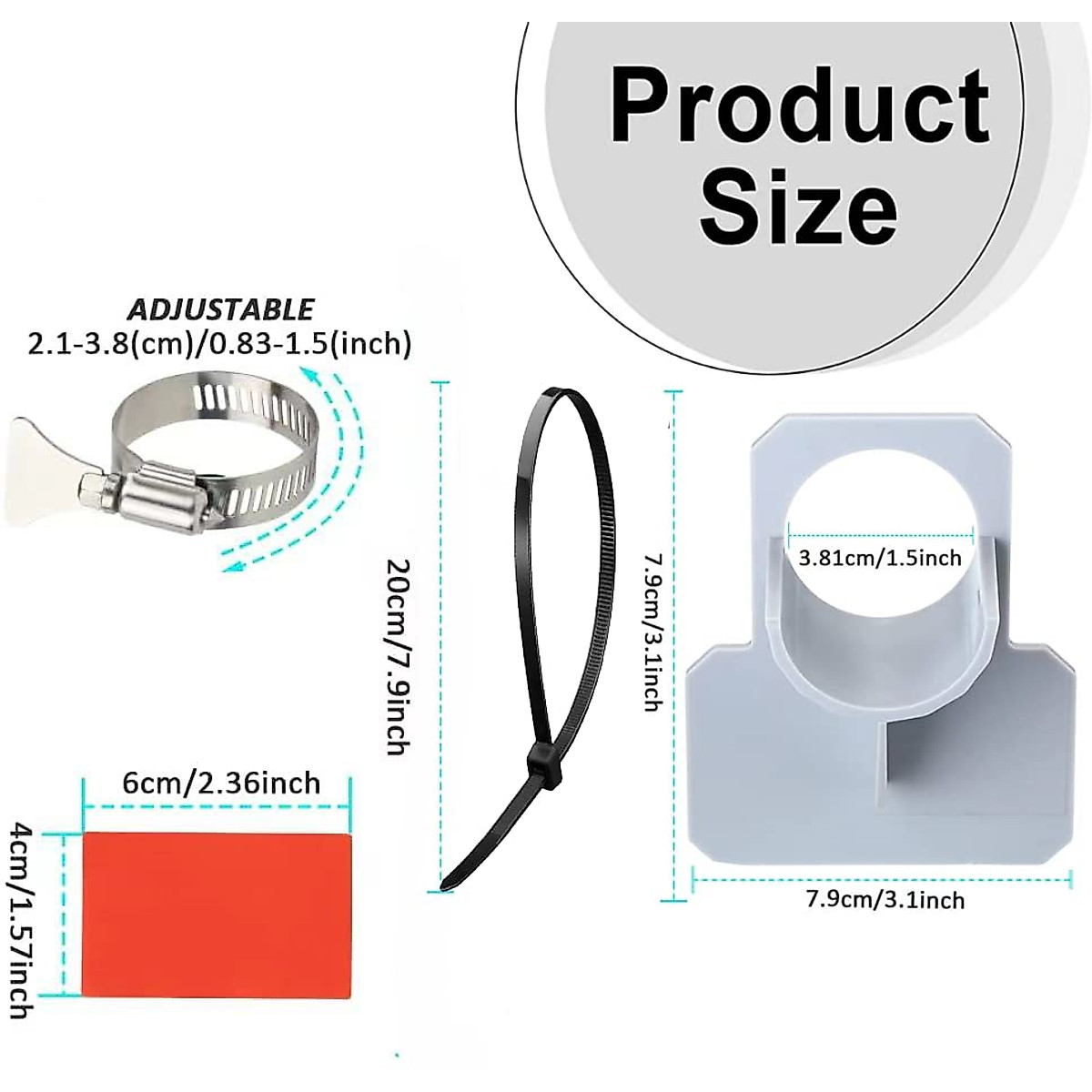 [4PCS]Swimming Pool Pipe Holders,Above Ground Swimming Pool Hose Support Brackets,Stainless Steel Hose Clamps for Anti Puncture,Be used for Anti Tear Preventing Pipes Sagging Accessory—grey