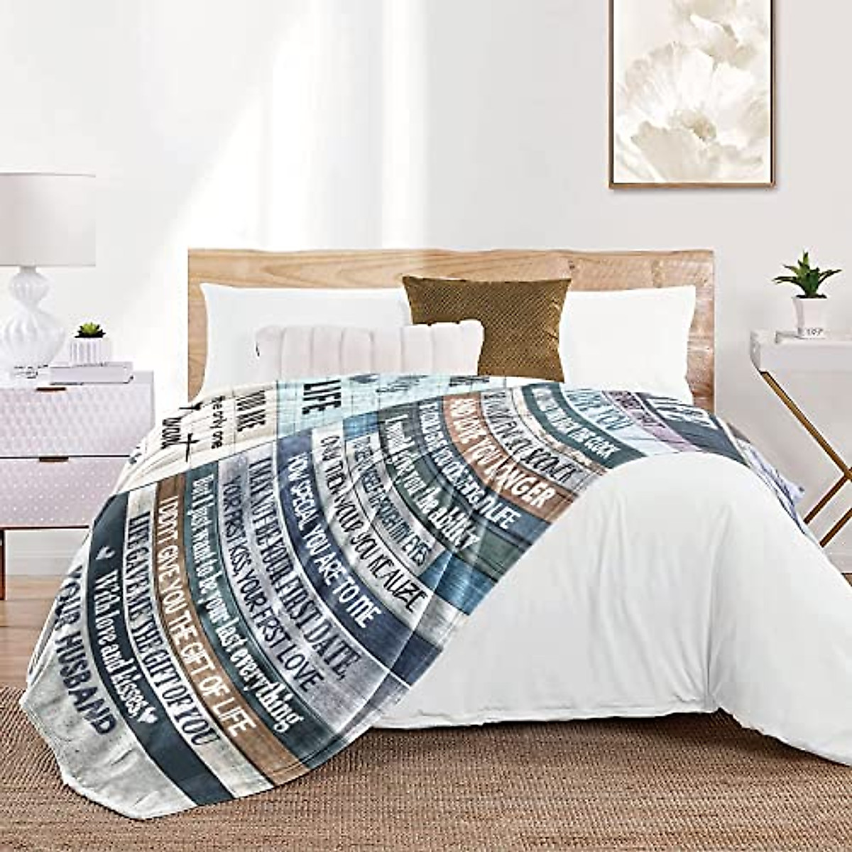 CENSIHER To My Wife Ultra-Soft Micro Fleece You are My Life Blanket Microfiber Valentine's Day Blanket Luxury Blanket for Bedding Sofa and Travel (60inchx50inch)