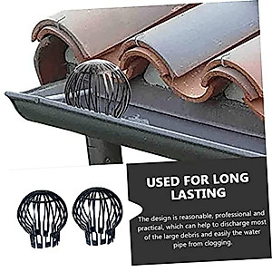 DOITOOL 4 Pcs Eaves Filter Cover Drainage Ditch Strainer Cover Gutter Downspout Strainer Expandable Downspout Expanding Water Hose Round Balloons Plastic Strainer Roof Gutter Filter Pp