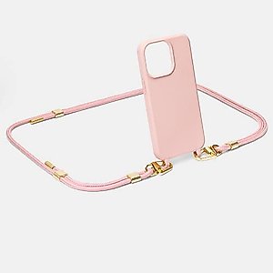 Lawonda 2-in-1 Crossbody Cell Phone Case with Detachable Lanyard Strap Adjustable Lanyard Shockproof Protective Moblie Phone Case Compatible with iPhone Xs 5.8 Inch Pink