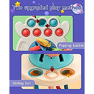 Montessori Toys for 1 Year Old, Baby Sensory Toys 6-12-18 Months, Octopus Silicone Pull String Learning Toys, Bath Travel Teething Toys for Toddlers 1-3, Christmas Birthday Gifts for Boys and Girls