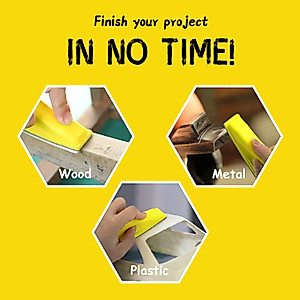 POLIWELL Micro Sander Kit 3.5” x 1” Mini Sander for Small Projects, Detail Handle Sanding Tools + Sandpaper 80 120 180 240 400 Grit for DIY Crafts Wood Finishing Tight Narrow Spaces Polishing, 50 PCS