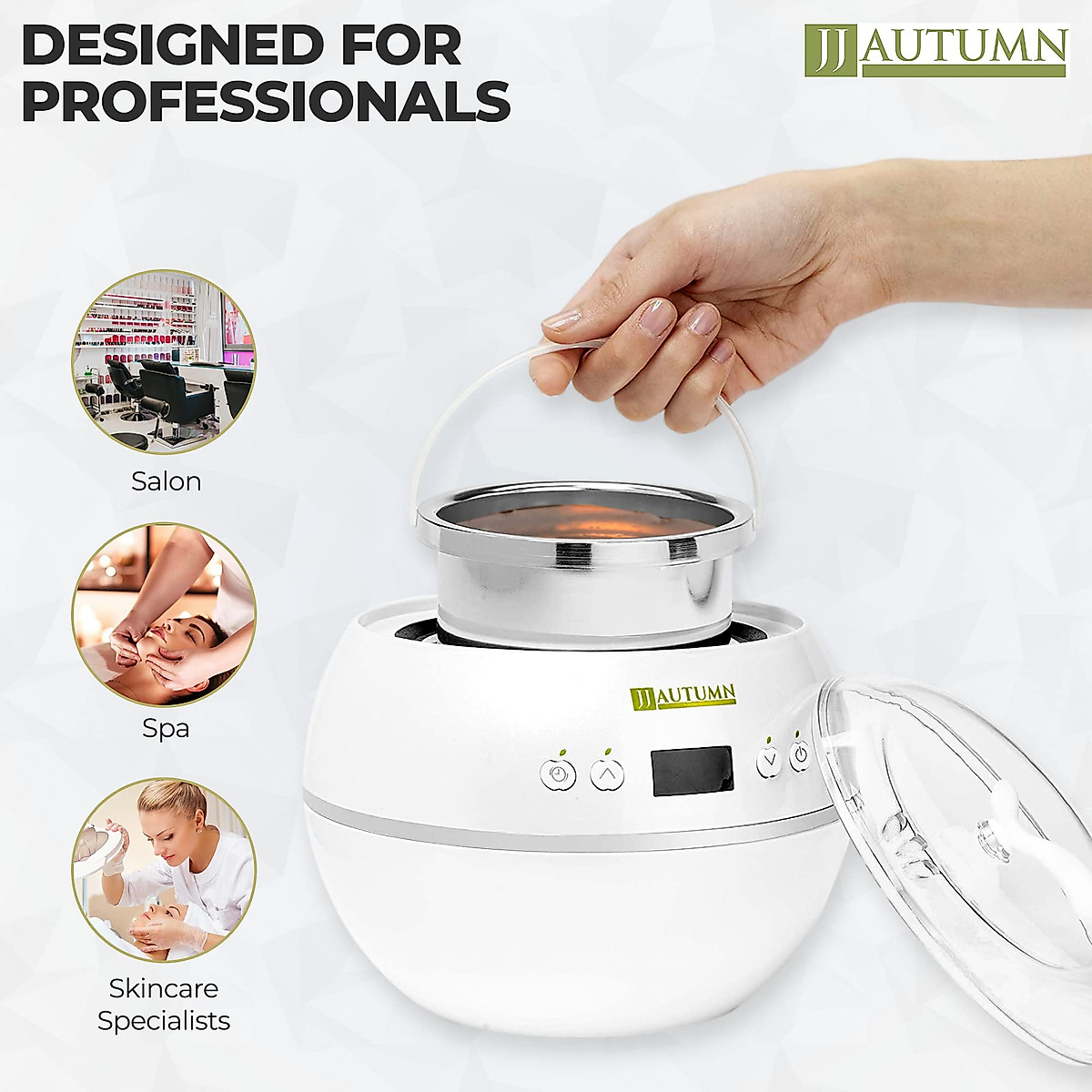 JJ Autumn Professional Wax Warmer for Hair Removal | Hot Wax Heater and Melter for Hard and Soft Waxing - Body and Facial