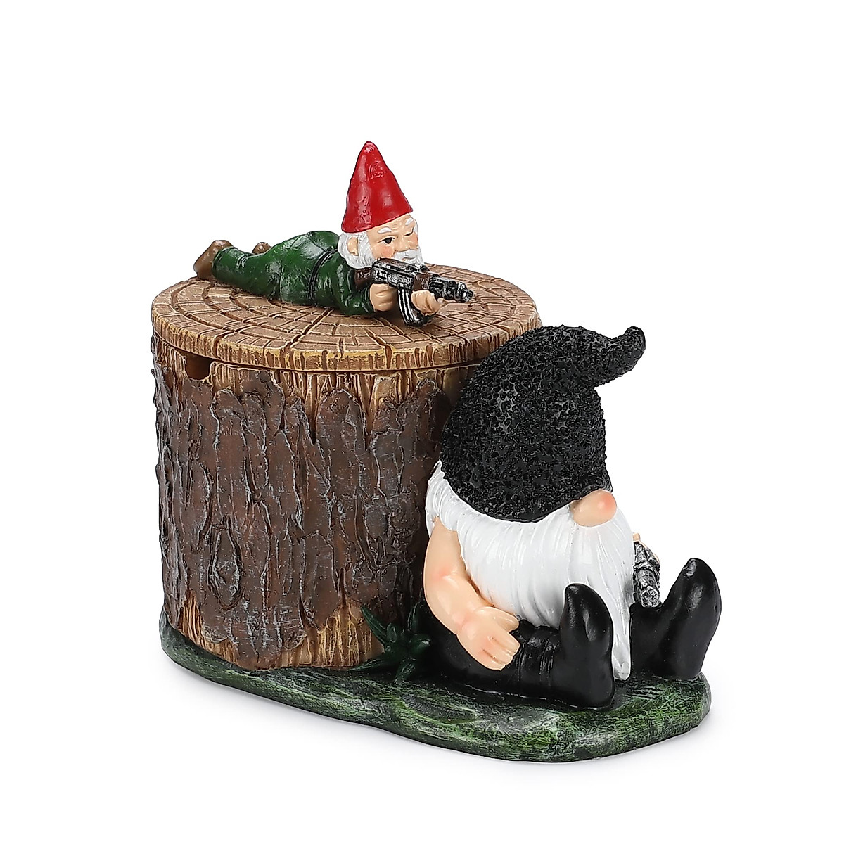 MOOTKA Gnome Gun Ashtray, Smoking Ash Tray with Lid, Ashtrays for Cigarettes as Handmade Home Decor Outdoor Use, Cool Resin Windproof Ashtrays Ash Tray Sets in Office Bar Hotel