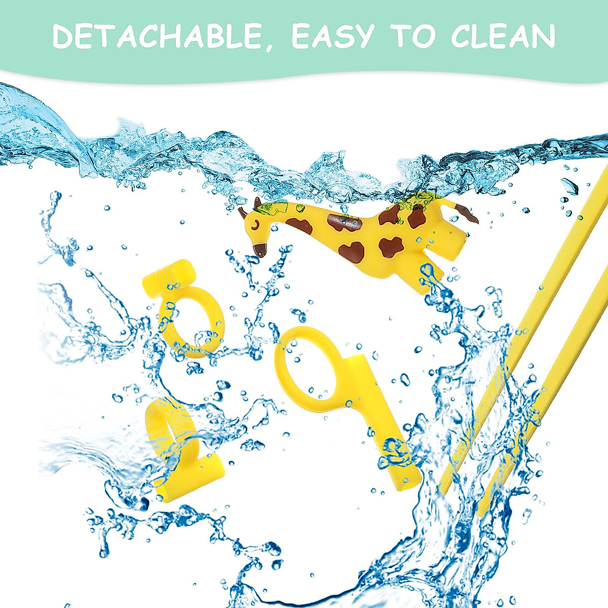 7 Pairs Kids Training Chopsticks Cute Animals Chopsticks Learning Chopstick Helper with Attachable Trainer Chopstick Set for Children Beginners Adults, Easy To Use, Reusable and Dishwasher Safe