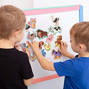 MAGDUM FARM animal magnets -real LARGE fridge magnets for toddlers- Magnetic EDUcational toys baby 3 year old baby LEARNing magnets for kids- Speech development toys - Kid magnets for Magnetic THEATRE