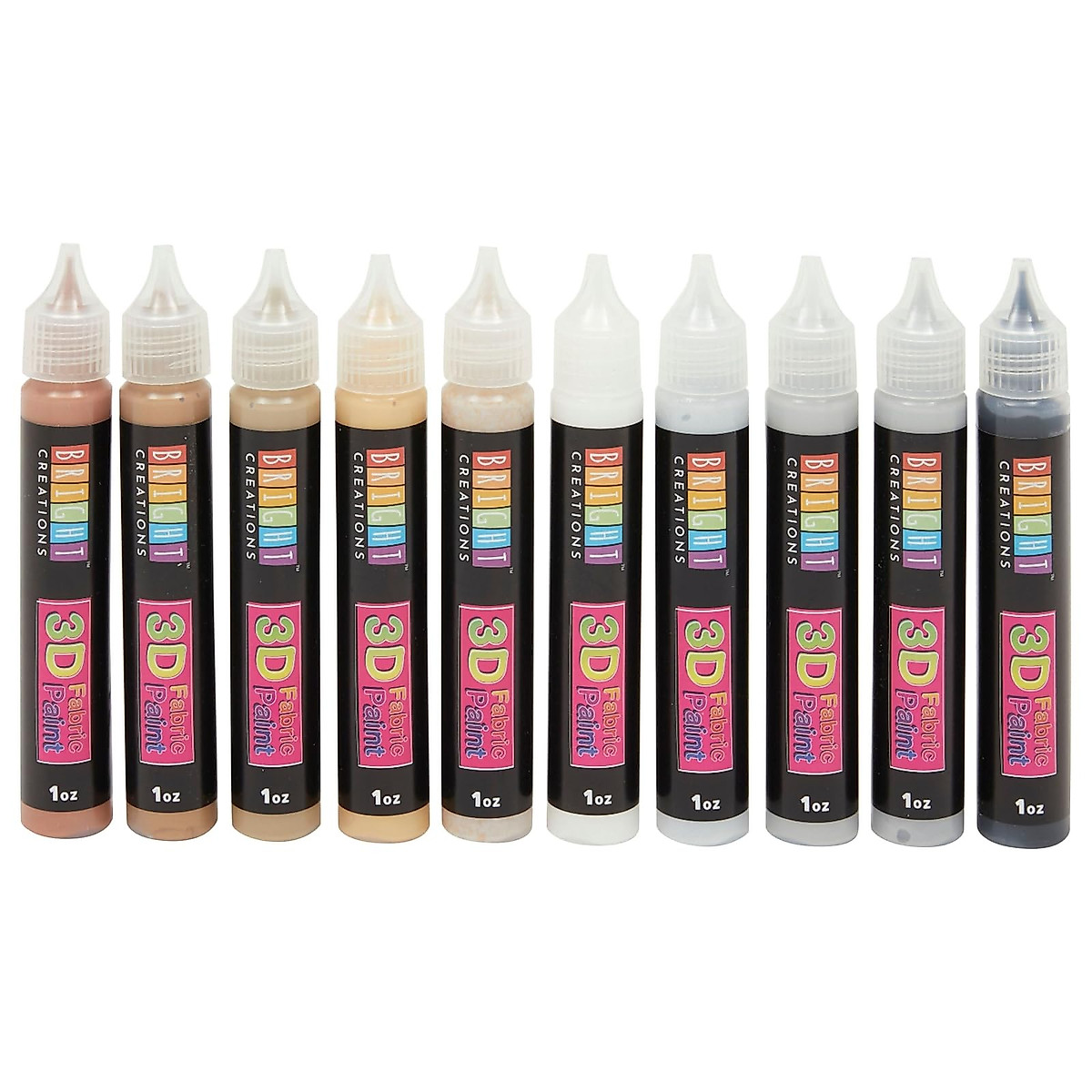 3D Fabric Paint 30 Colors with Sticker Stencils, Permanent Textile Paint Includes Neon, Metallic, Glitter for Clothing