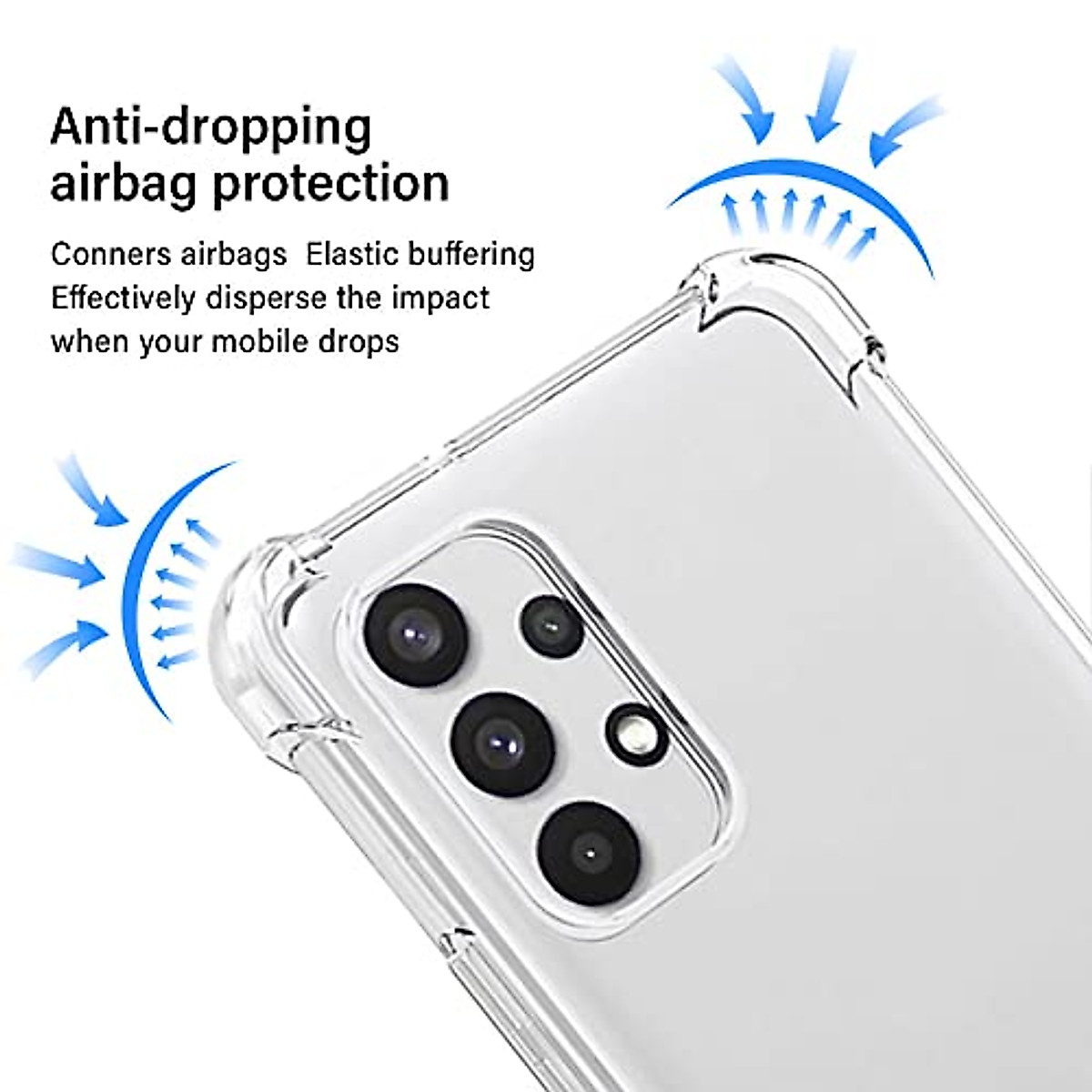 for Samsung A53 5G Case, Galaxy A53 5G Case and Screen Protector, Shockproof Crystal Clear Slim Soft Silicone TPU Protective Phone Cover for Samsung Galaxy A53 5G (Clear)