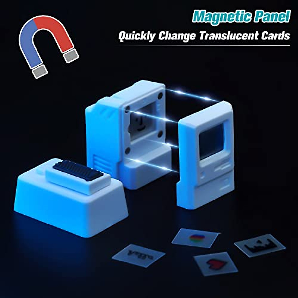 HELOIA Custom Keycaps for Esc Key and Tab Key - Magnetic Light Transmission Keycaps - Classic Retro Mechanical Backlit Keyboard Esc Tab Keycap for GK61 GK64 SK87 GH60 PC Gamer ect Most Keyboard(White)